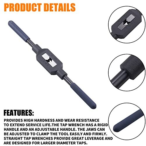 Adjustable Tap Reamer Wrench Handle, Alloy Steel, 8/16-1/2 Inch ...