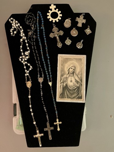 Vintage Religious Old Catholic Jewelry Cross RELIC Rosary’s & Pendants ...