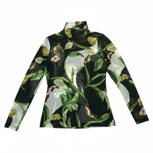 White House Black Market Botanical Print Sheer Top - Size Medium | eBay