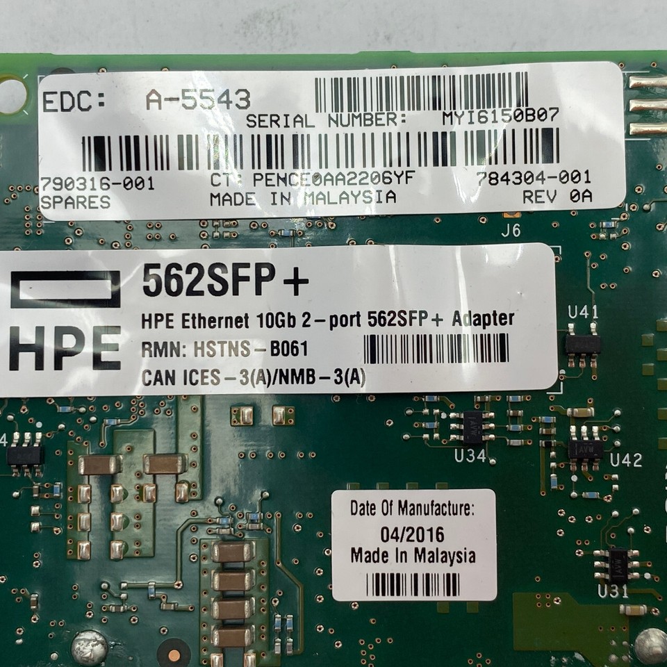 HP 562SFP+ 2 PORT 10GbE ETHERNET NETWORK ADAPTER | eBay