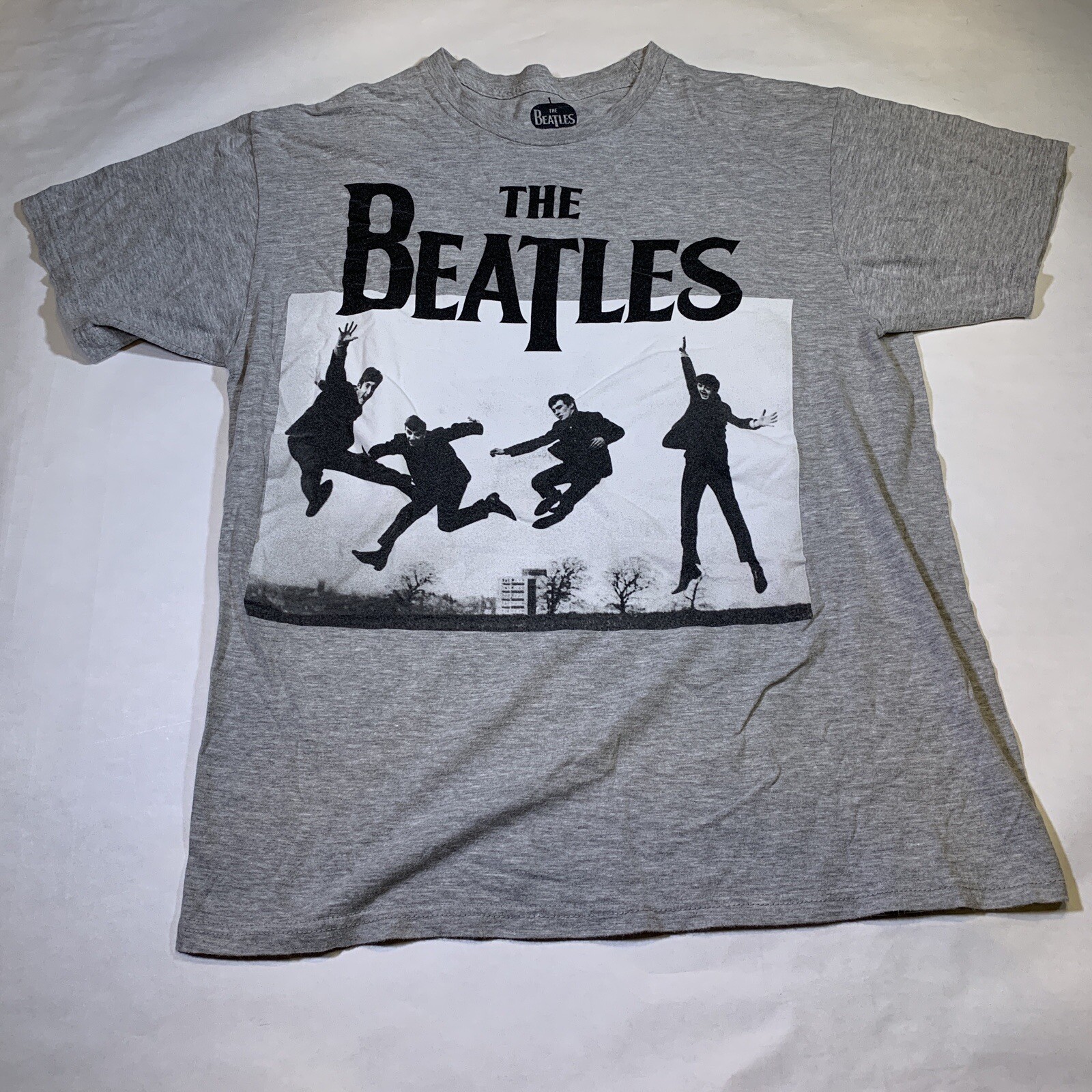 The Beatles Black & White Photo Gray Graphic Music T … - Gem