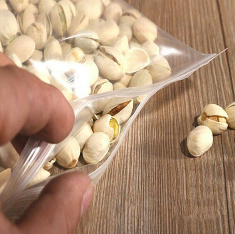 100x Strong 2-Mil Zipper Baggies Clear Reclosable lock Zipper Plastic ...