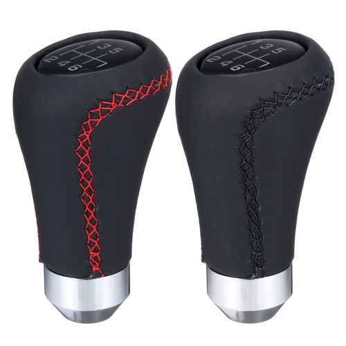 6 Speed Universal Manual PU Leather Gear Stick Shift Knob Shifter Lever ...