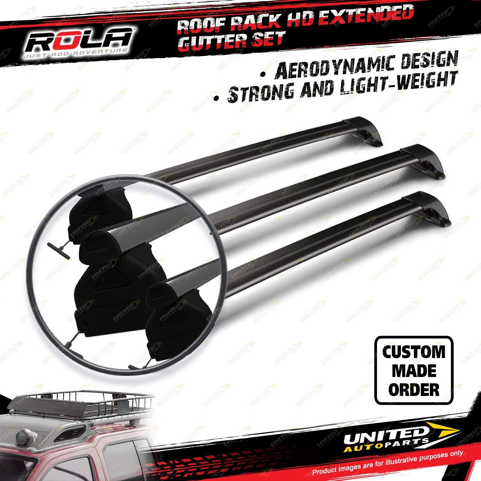3 x Rola 1350mm HD Extended Gutter Roof Rack Bars for Toyota Liteace M ...