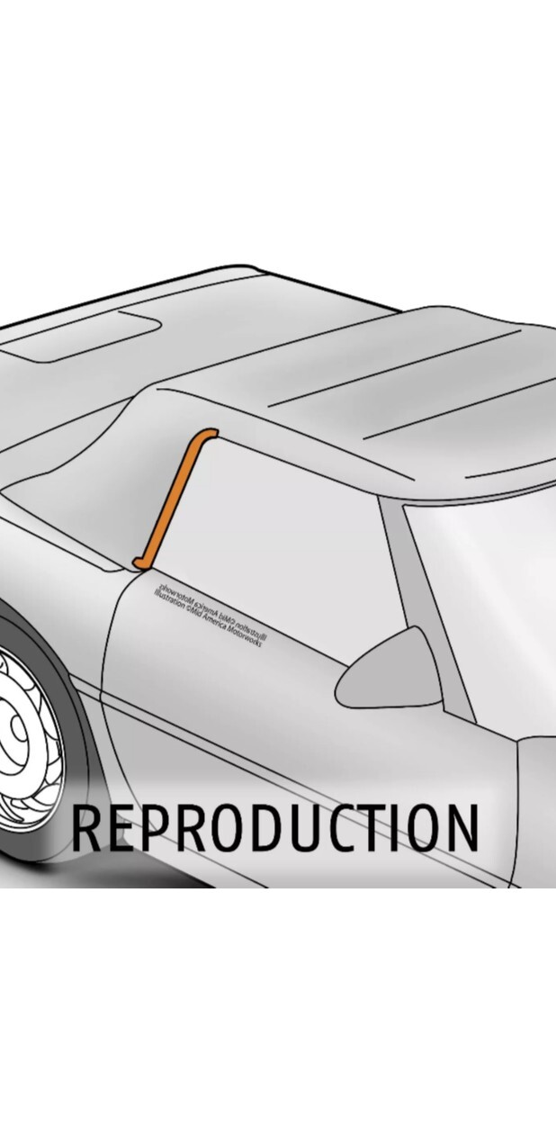 Weatherstrip Seal for 1986-96 C4 Corvette Conv - Rear Vertical of RH ...