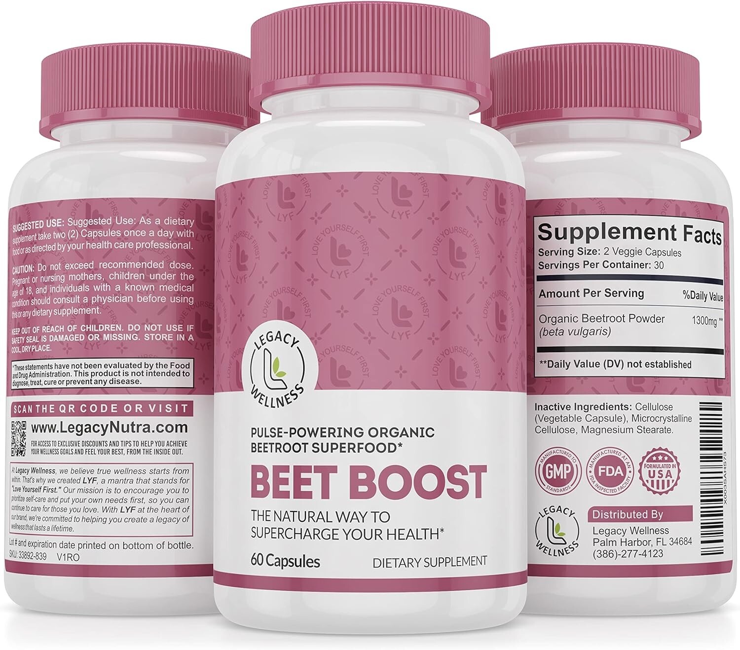 01/26 Legacy Wellness BEET BOOST Beet Root Capsules - Organic Beetroot ...