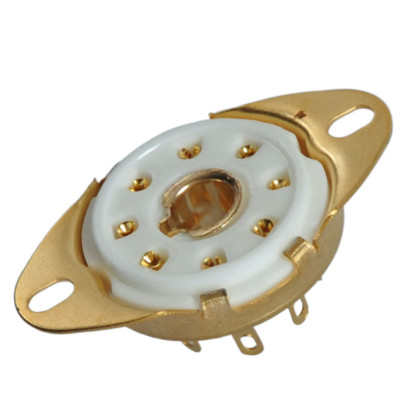 2pc Gold Plate Ceramic 8pin Octal Tube Socket 5B254 1LA6 B8G Base ...