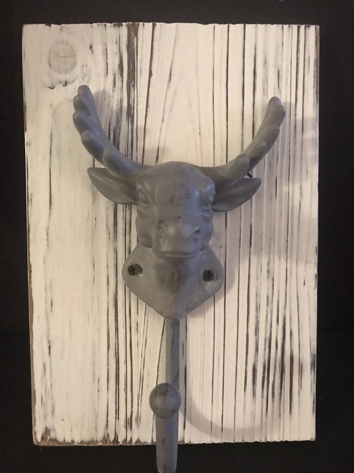 Melannco 1-Hook Wood & Cast Iron Moose Coat Rack, 8-Inch-by-5.5" Inch ...
