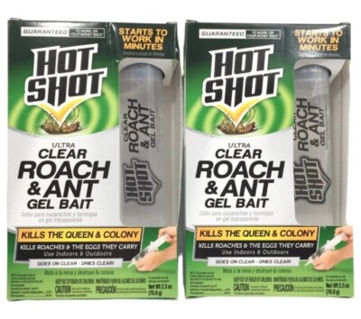 Lot Of 2 Hot Shot Ultra Clear Roach Ant Gel Bait Killer Poison Pest ...