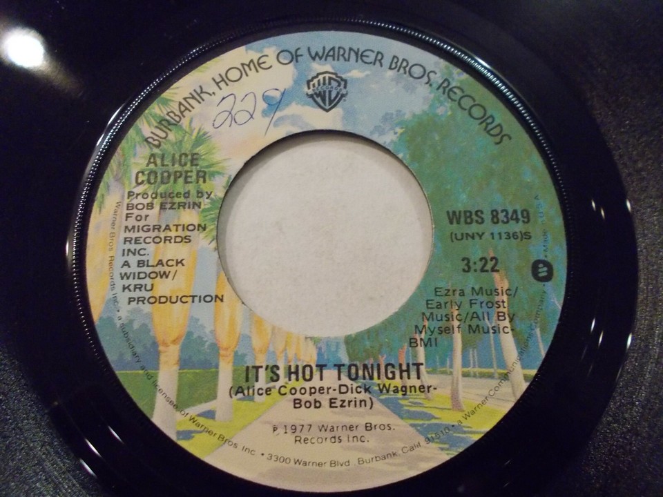 Alice Cooper You And Me / It’s Hot Tonight 45 1977 WB Vinyl Record | eBay