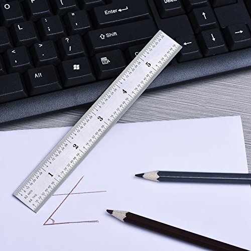 2Pack 6" Stainless Steel Machinist Ruler for School Office Architect ...