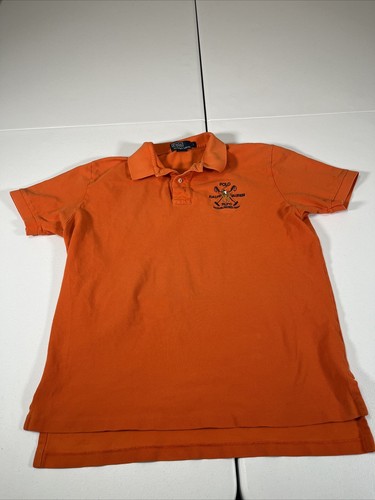 Ralph Lauren Polo Shirt Mens Adult Large Orange Green Big Pony Logo ...