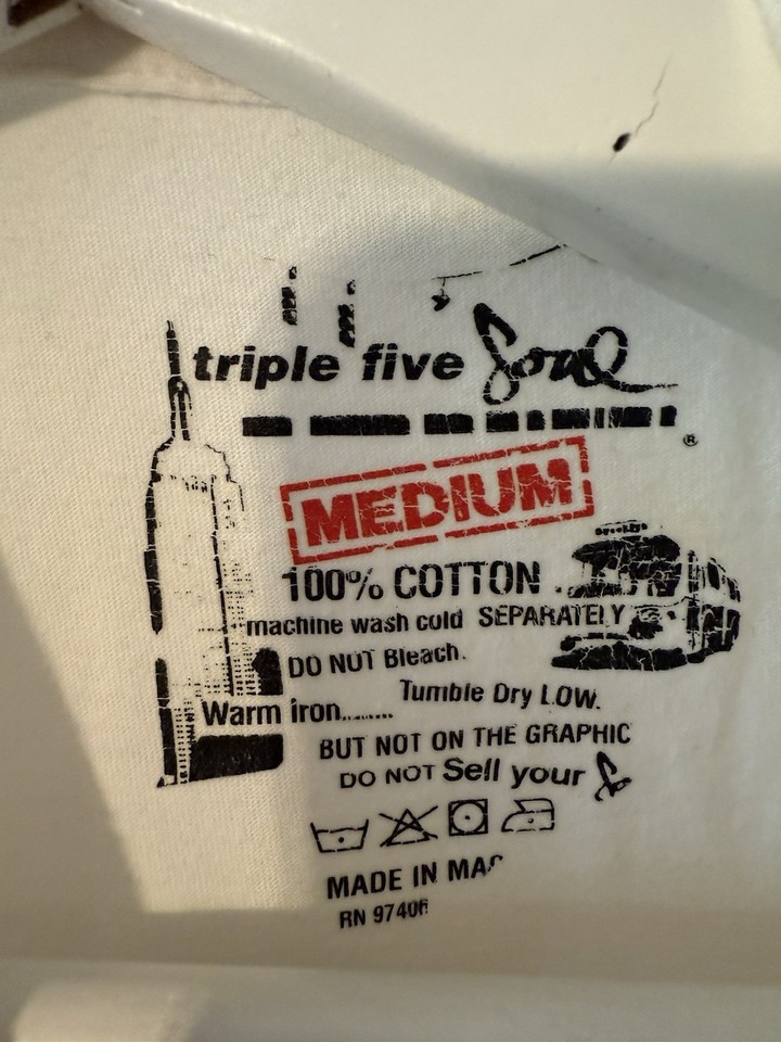 Men’s Triple Five Soul Howling Dog White T-Shirt Size Medium | eBay