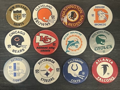Lot of 12 Vintage NFL Teams 1970’s Pin Back Buttons No Duplicates | eBay
