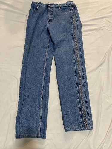Vintage Lawman Western Women’s High Waist Blue Rodeo Concho Jeans 31 X ...