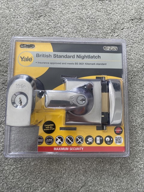 Yale Bs1 British Standard Nightlatch Lock 60mm Backset Chrome BS 3621 ...