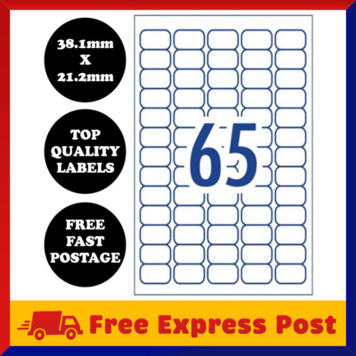 [65 Per Page] A4 Self Adhesive Address Labels Paper Sheet Mailing ...