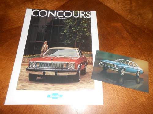 1977 NOVA CONCOURS CHEVROLET BROCHURE + ORIGINAL POSTCARD / '77 CHEVY ...