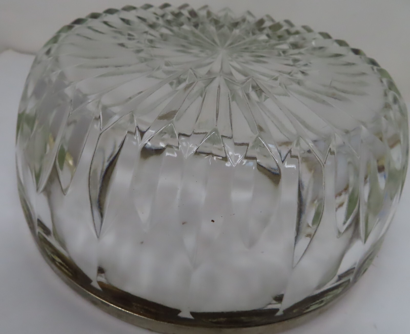 Vintage LEONARD Italy Lead Crystal With Metal Silver Plated Rim Large ...