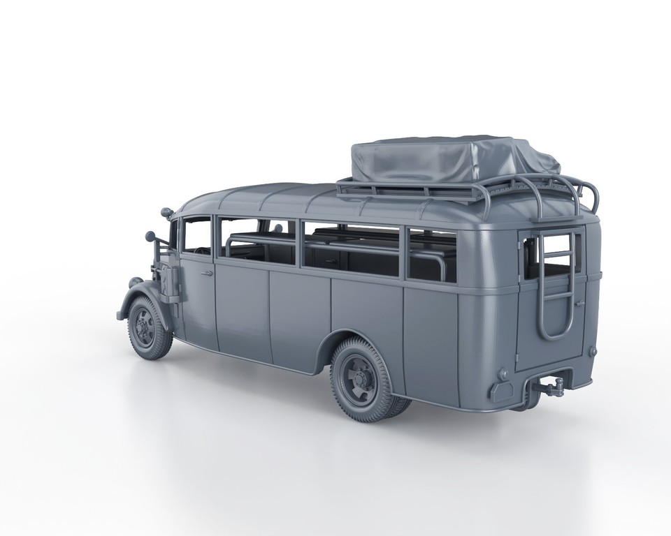 WWII GERMAN - OPEL BLITZ OMNIBUS AMBULANCE - 1/56 1/72 1/87 1/100 3D ...