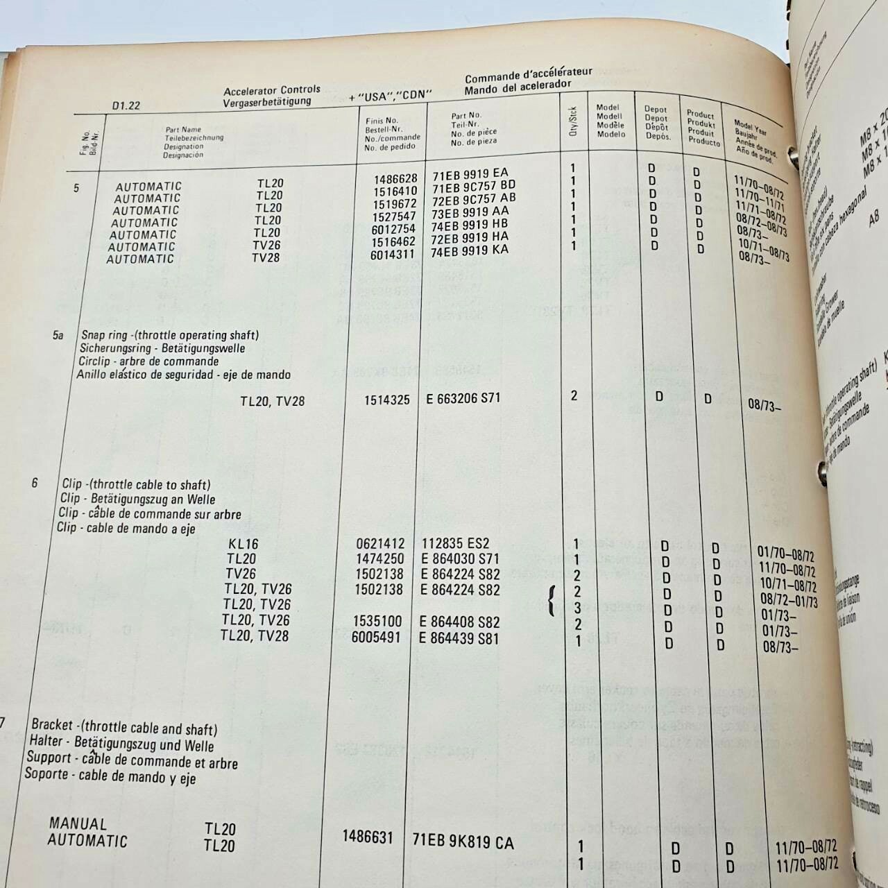 Ford Capri Mk1, Escort Mk1, Transit Mk1 Clip - Throttle Cable 112835ES2 ...