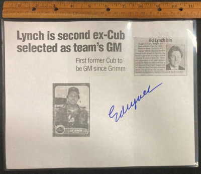Vintage MLB Baseball player Ed Lynch hand signed item w/coa jsa ...