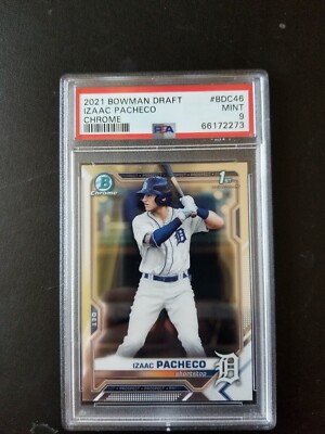 2021 1st Bowman Chrome Draft Izaac Pacheco Top Detroit Tigers Prospect ...