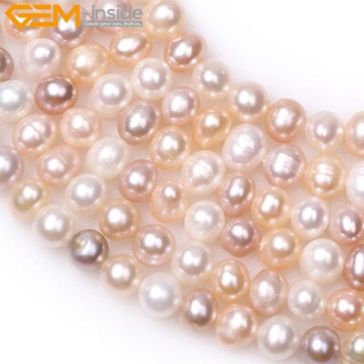 Natural Gemstone Freshwater Pearls Near Round Loose Beads For Jewelry ...