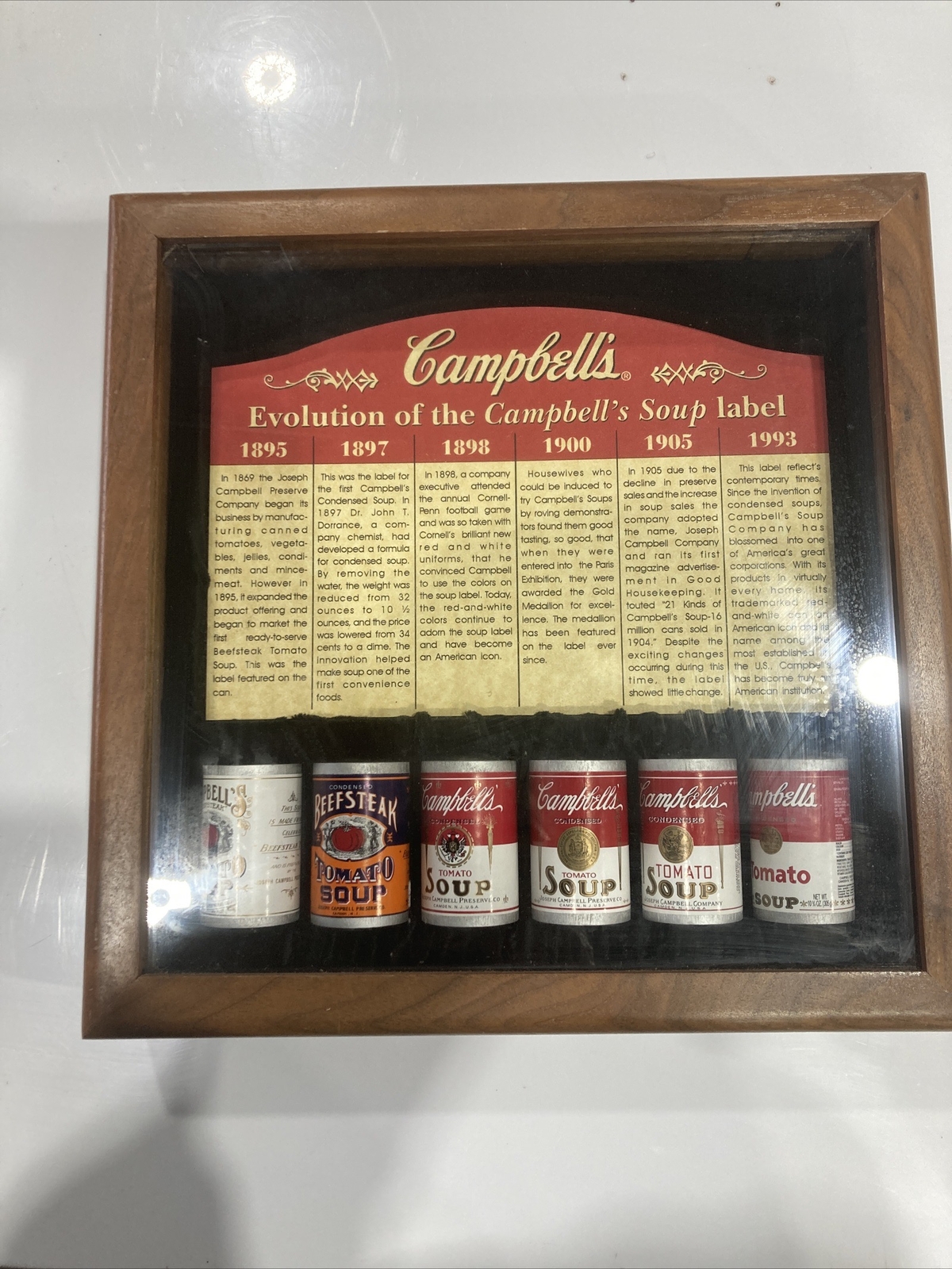 Campbell's Evolution of the Campbell's soup label display case limited ...