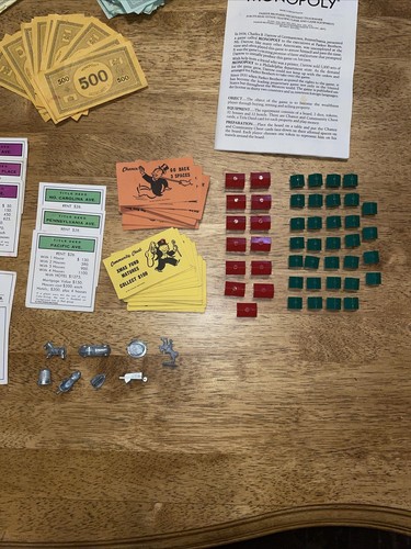 Vintage 1974 Monopoly Anniversary Edition ORIGINAL REPLACEMENT PARTS ...