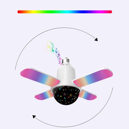 Bluetooth Music Speaker E27 LED RGB Ceiling Fixture Light Deformable ...