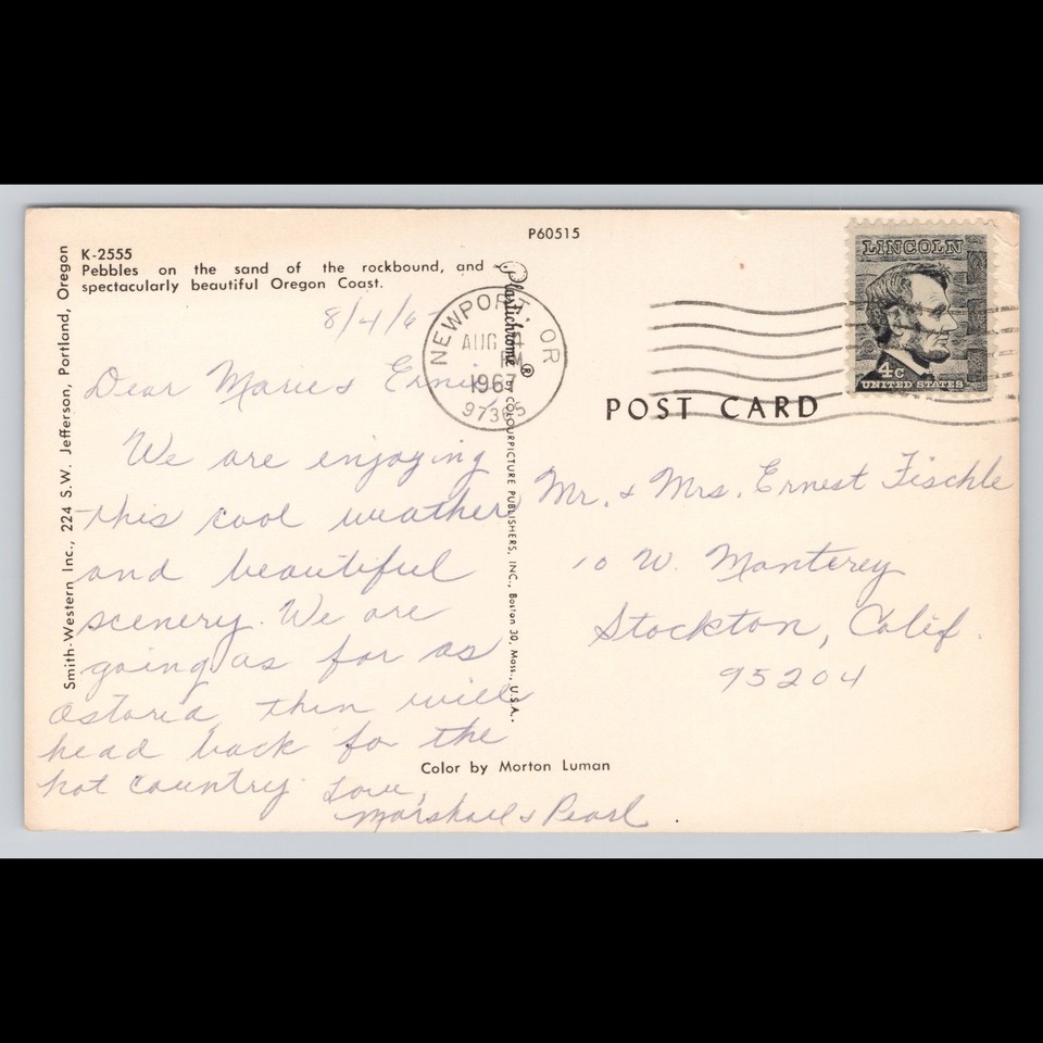 Vintage Postcard Oregon Coast 1966 Posted Scenic View Historic Rivers ...