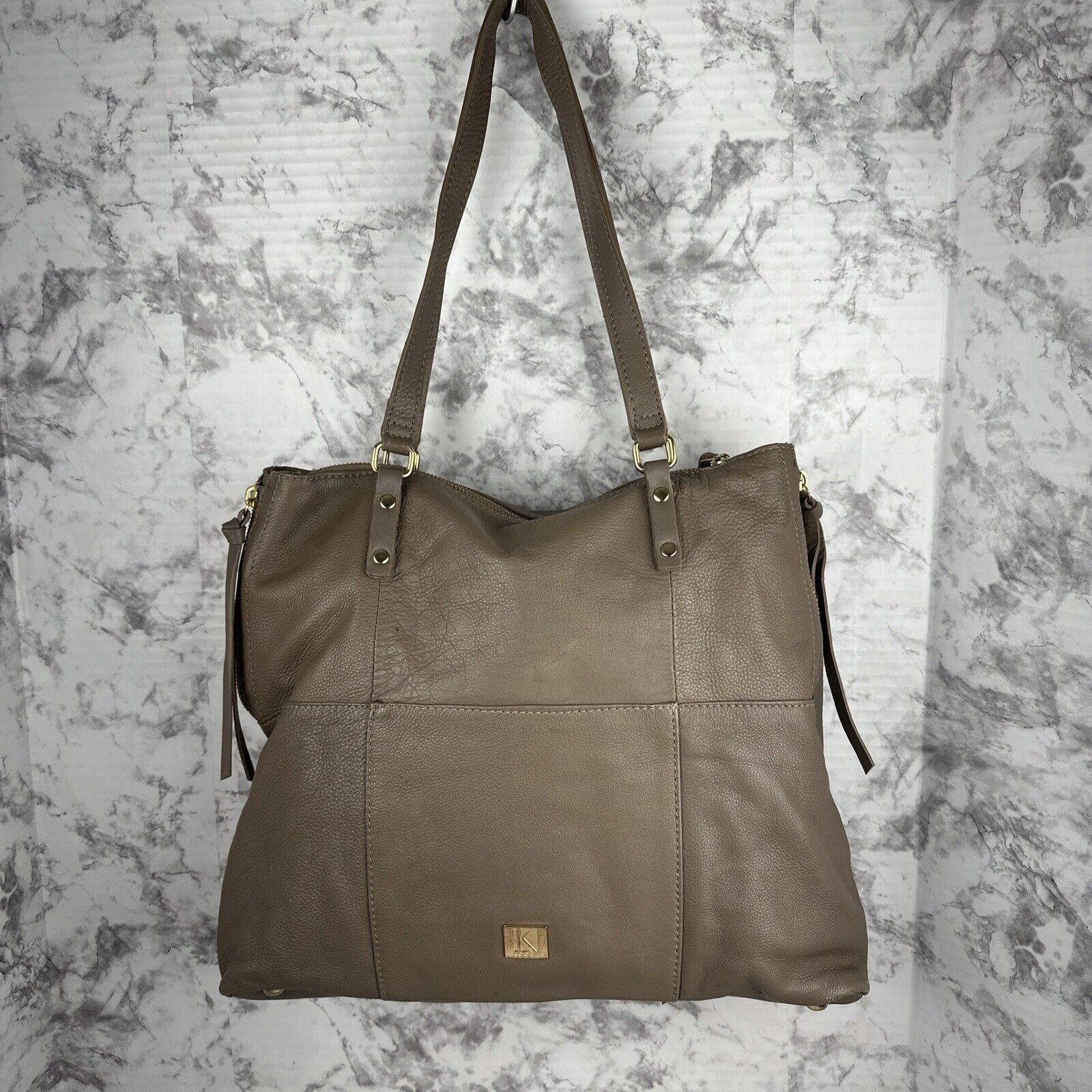 Kooba Womens Pebbled Leather Large Tote Bag Purse Bro… - Gem