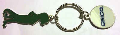 RARE GENUINE - GEICO AUTO INSURANCE GREEN GECKO METAL KEYCHAIN | eBay