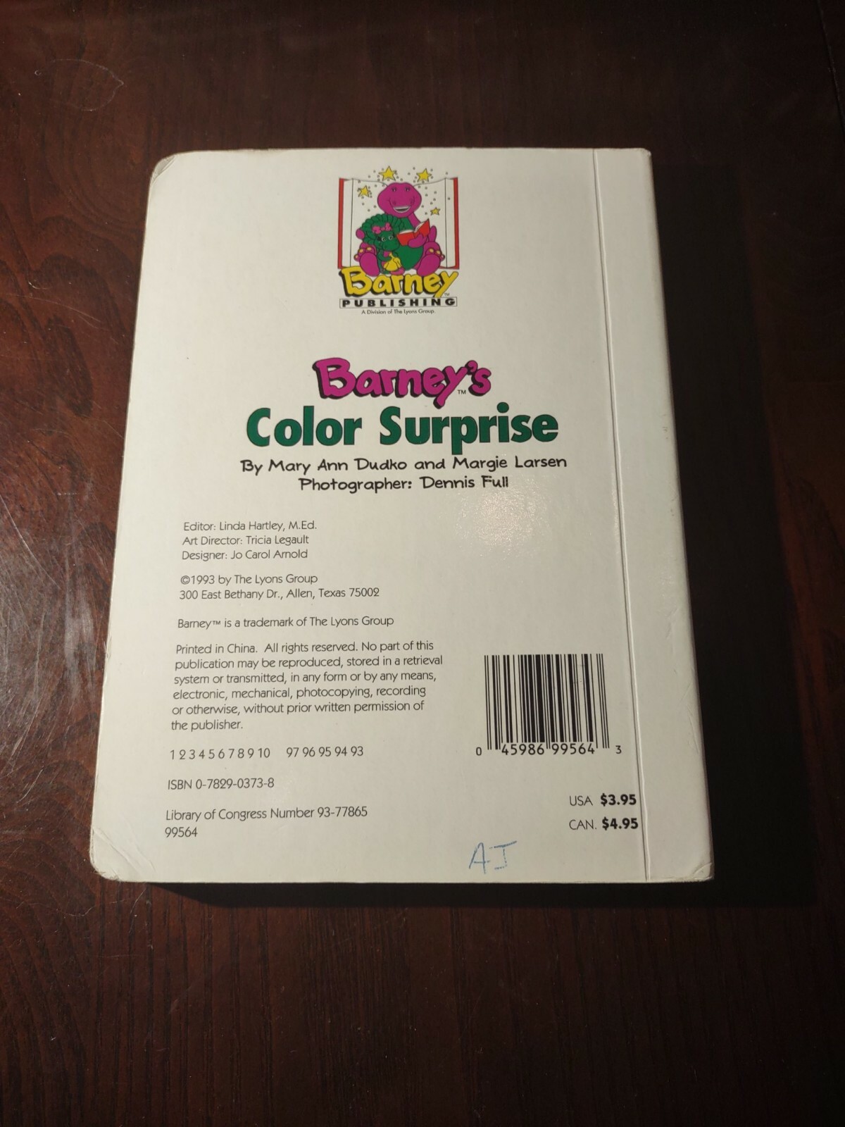 Barney's Color Surprise Book | eBay