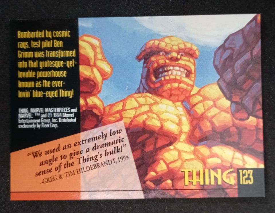 1994 Fleer Marvel Masterpieces Thing #123 (B) | eBay