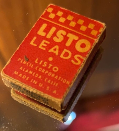 Vintage Listo Leads Red No. 162 Alameda CA USA New Old Stock 5 W/ Metal ...