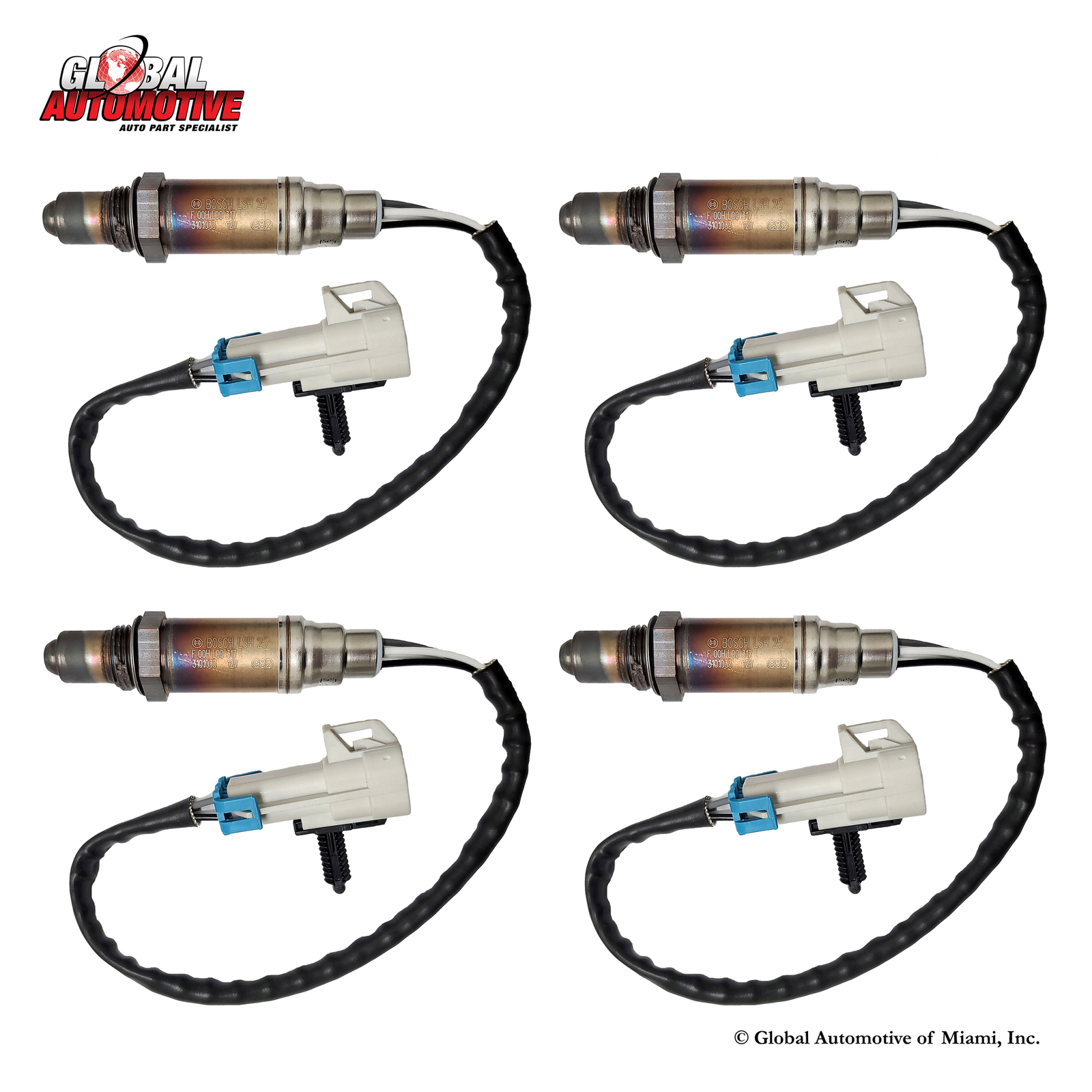 Set of 4 Bosch Oxygen O2 Sensor for 2003-2005 Cadillac Chevrolet GMC V8 ...