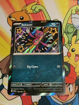 Pokémon TCG Sneasel Scarlet & Violet: Paldean Fates 182/091 Holo Shiny ...
