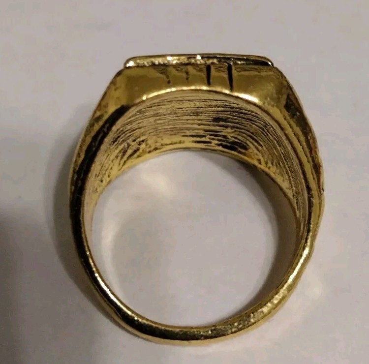 Gold Masonic Ring Classic Style (SIZE 10) Freemason Shield Master Mason ...