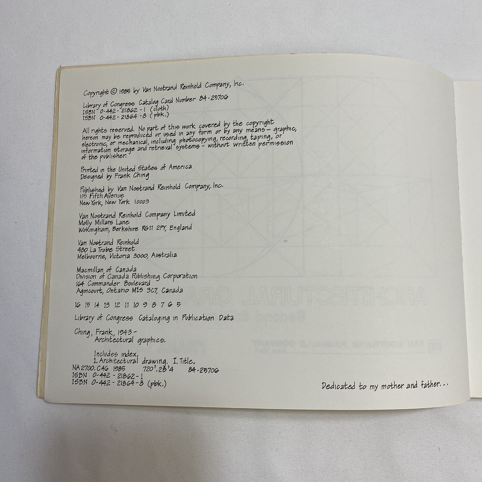 ARCHITECTURAL GRAPHICS By Frank Ching - Paper Back 9780442218645 | eBay