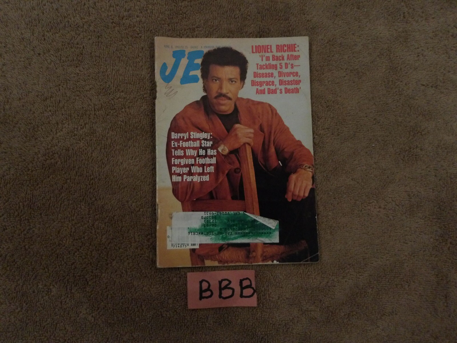 Jet Magazine / June 8 1992 / Lionel Richie Back After 5 D's / Darryl ...