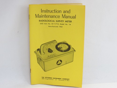 1964 Victoreen CDV-715 #1B Radiological Meter Instruction Manual w ...