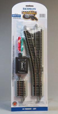 BACHMANN 44557 E-Z TRACK HO SCALE #4 TURNOUT LEFT HAND SWITCH turn ...