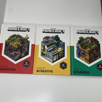3 X Mojang Minecraft Guide Books Handbook Creative, Red stone And ...