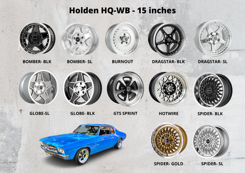 15 Inch CTM Hotwire Wheels Fits Holden HQ WB HX HZ HJ Staggered Rims ...