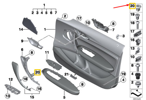 NEW BMW 1 F20 FRONT DOOR TRIM PANEL EXPANDING NUT 07147265039 7265039 ...