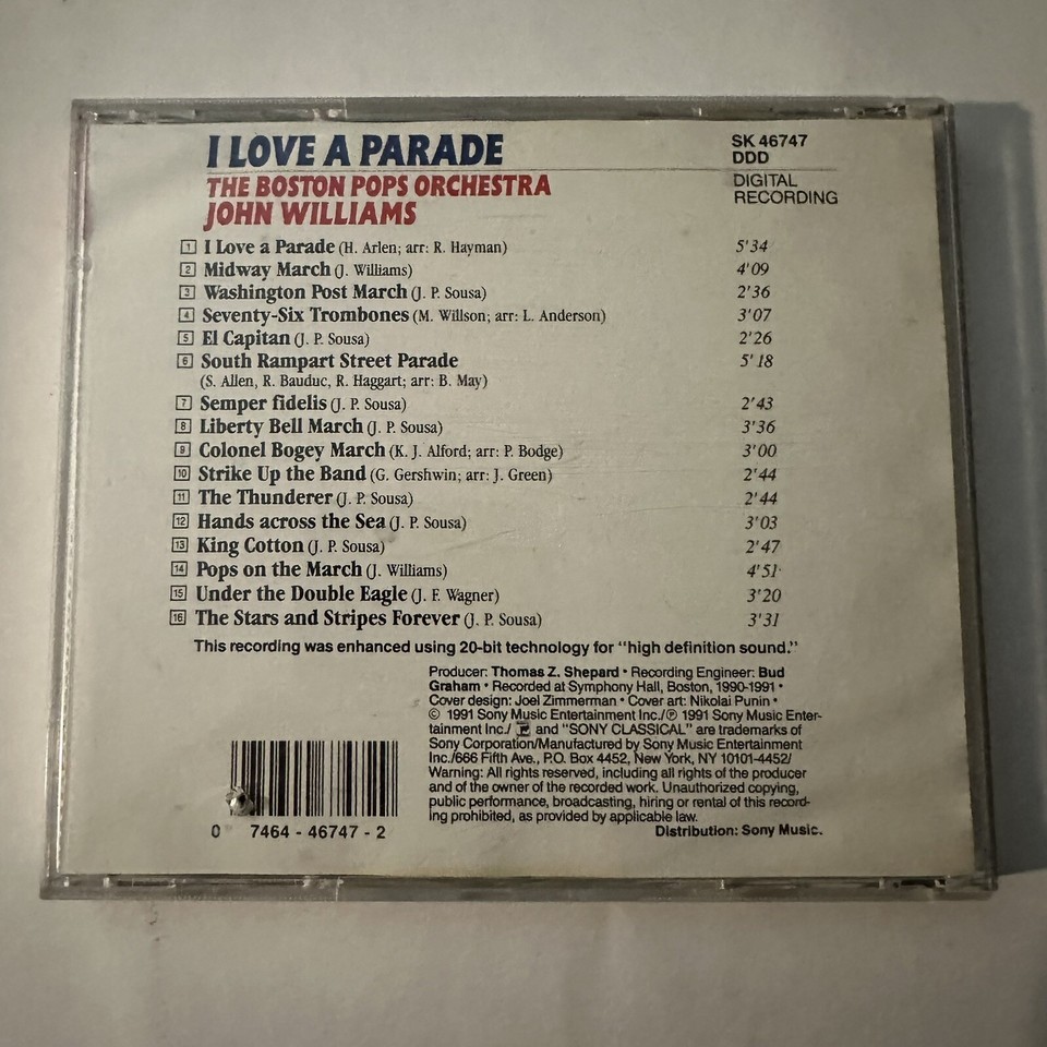 I Love a Parade by John Williams (Film Composer) (CD, May-1991, Sony ...