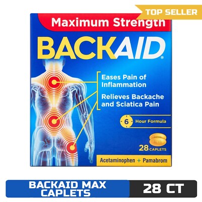 Backaid Max Maximum Strength Pain Relief Caplets, 28 Count | eBay