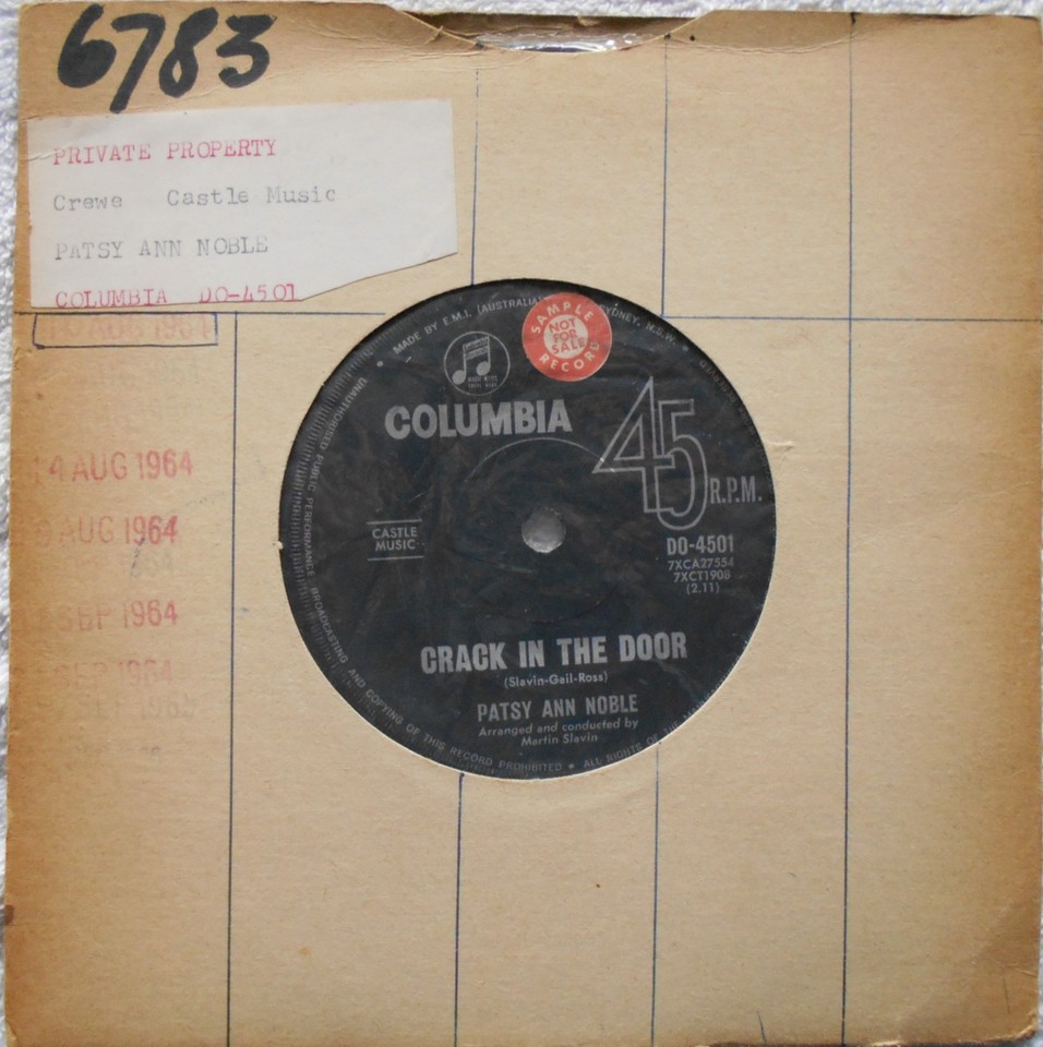 PATSY ANN NOBLE "CRACK IN THE DOOR/PRIVATE PROPERTY" RARE OZ PROMO ...